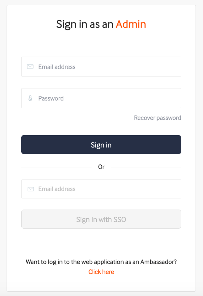 Logging into the Admin Dashboard with SSO